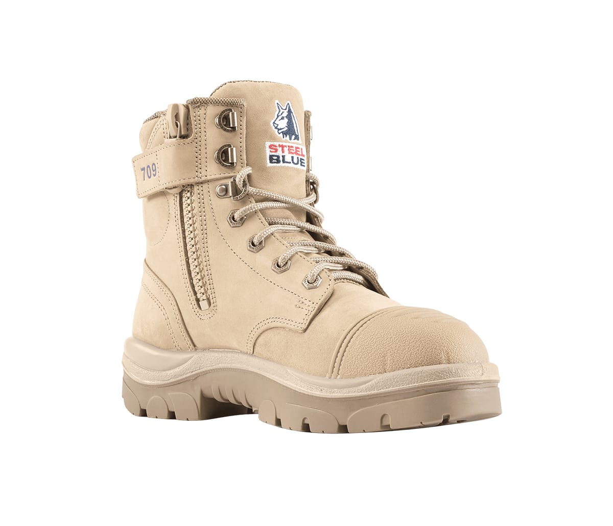 Steel Blue Argyle Zip Ladies – Scuff Cap Safety Boot | Worklocker